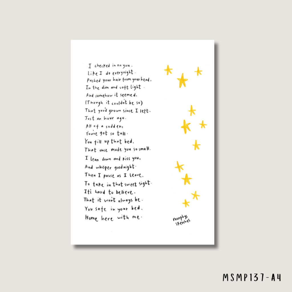 Goodnight poem – A4 PRINT – Murphys Print Store
