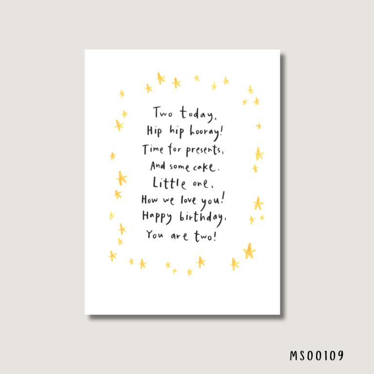 Two today poem Greetings card – Murphys Print Store