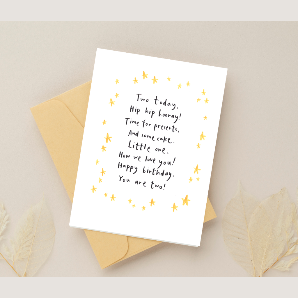 Two today poem Greetings card - Murphys Print Store