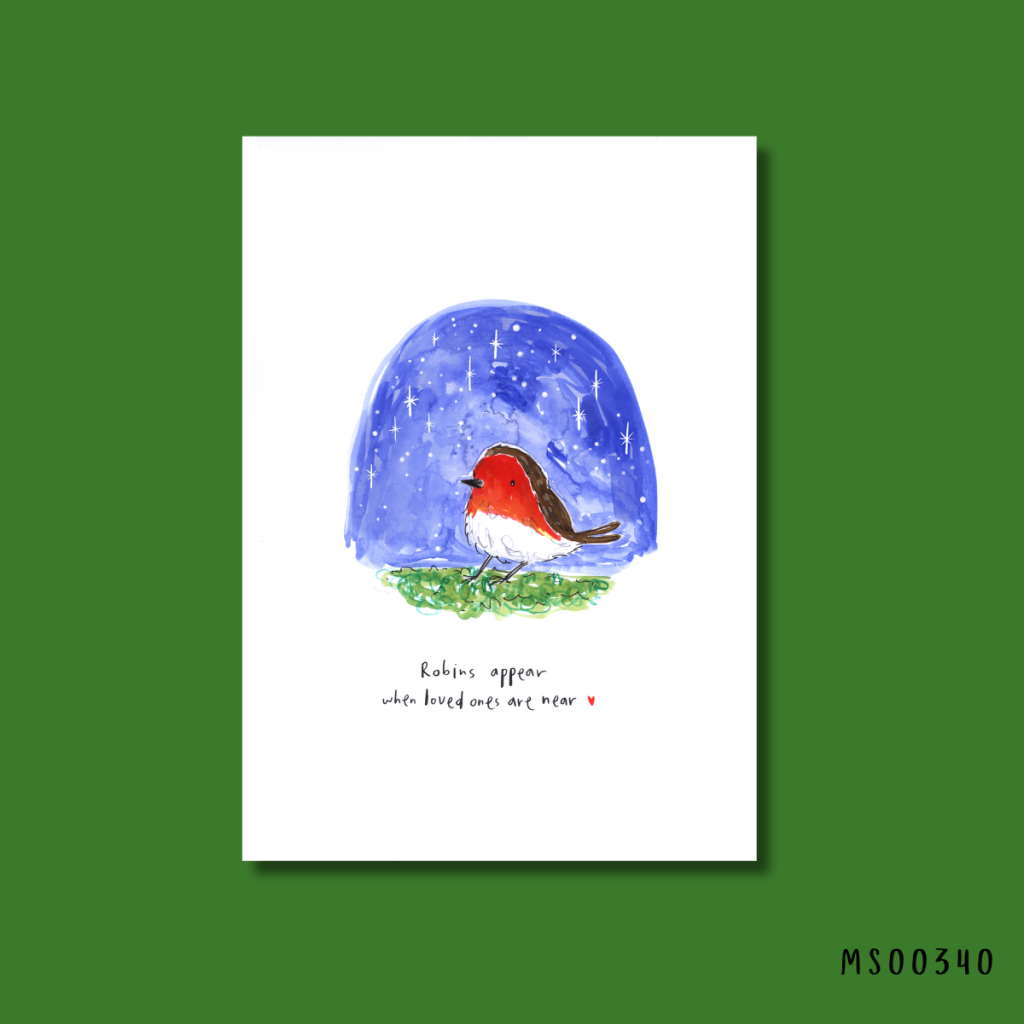 Robins appear when loved ones are near card – Murphys Print Store